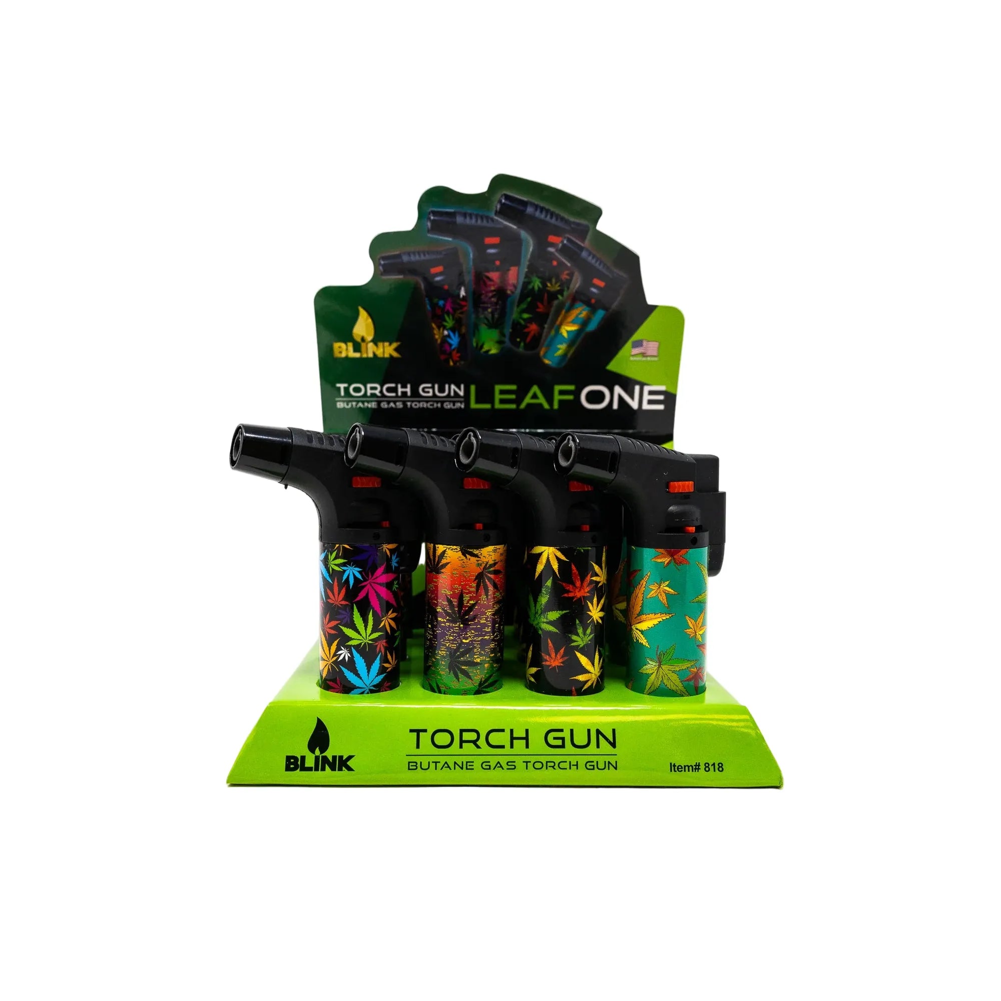Blink Medium Butane Torch Lighters - Leaf #1 Theme - 12ct – Metro Smoke ...